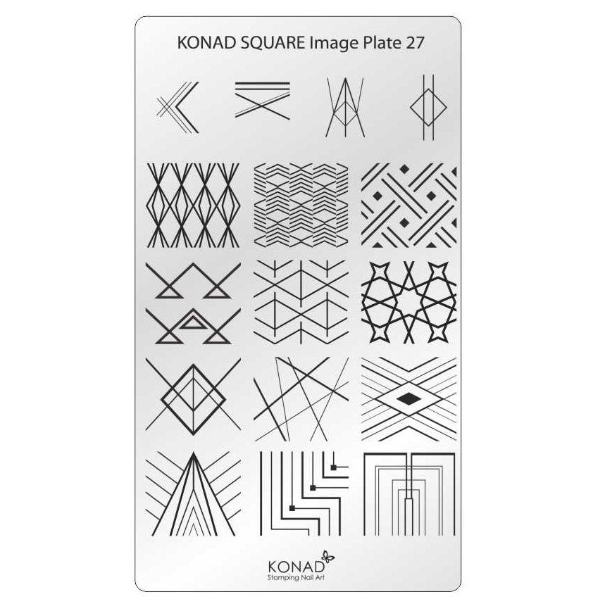 KONAD Square 27 Stamping Schablone - SQUARE No. 27 – NAILFUN